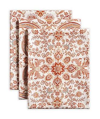Maison d'Hermine Lot de 3 torchons de cuisine, 100 % coton, r&eacute;utilisables, absorbants avec boucle de suspension pour cuisine, salle &agrave; manger, d&eacute;corations de No&euml;l (50,8