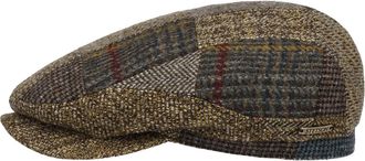 Stetson Mandeo Driver Patchwork Flatcap Mehrfarbige Schirmm&uuml;tze Herren Herbst Winter Made in EU beige-braun XXL (62-63 cm)