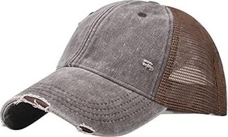 Generic Casquette de baseball tendance pour homme et femme avec boucle en jean, caf&eacute;, Taille unique