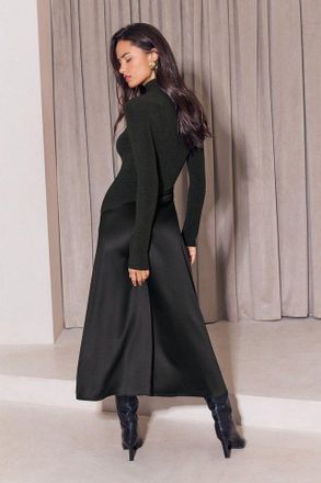 Lipsy Midikleid Lipsy Gem&uuml;tliches 2-in-1-Midi-Kleid aus Satin mit (1-tlg)
