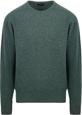 William Lockie Pull &agrave; col rond en laine dagneau vert - Taille - Homme - V&ecirc;tements - Coupe droite - Laine - Parfait pour lautomne et lhiver, vert, L
