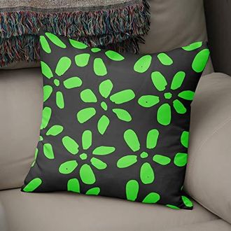 Bonamaison Le Jardin du Lin Kissen Zierkissenbezug Kissenbezug, Neongrün & Rauch Dekoration, Weich Bequem, Für Zuhause Autos Büro Sofa Wohnzimmer Couch Schlafzim