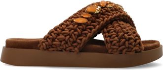 INUIKII Femme, Chaussures, Brun, Taille: 40 EU Woven Stones Slides