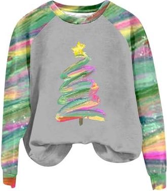 Generic Pull Noel Femme Grande Taille Pull Femme Design Original Manches ÉPailles ThèMe Arbre De NoëL Confortable Et ÉLéGant pour Tenue DéContractéE Quotidien