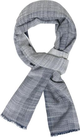 Tom Rusborg Strukturierter Schal aus einem Baumwollgemisch mit Streifen in