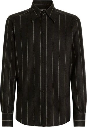 Dolce & Gabbana Homme, Chemises, Noir, Taille: XL Pinstripe Shirt
