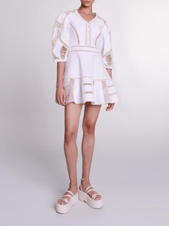 Maje Kurzes Volumin&ouml;ses Kleid - Ecru - Gr&ouml;&szlig;e 32 - Maje
