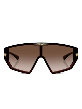 Versace Geometrische Medusa Sonnenbrille - Braun