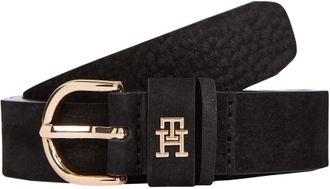Tommy Hilfiger Damen G&uuml;rtel Essential Effortless 2,5 cm Nubuck Lederg&uuml;rtel, Schwarz (Black), 95 cm