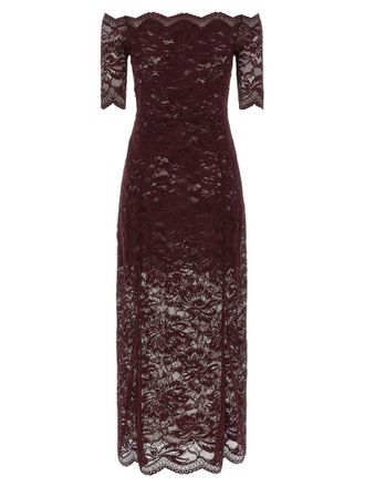 Paco Rabanne Lace Off-Shoulder Dress - Burgundy