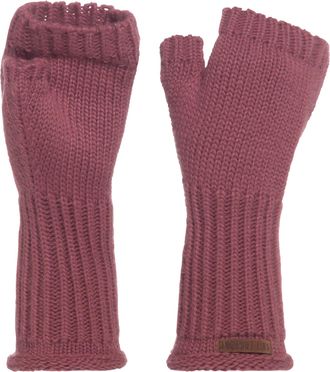 Knit Factory Cleo Handstulpen - Fingerlose Handschuhe - Gestrickte Handschuhe für Winter - Damen Handstulpen aus Wolle - Hochwertige Qualität - Stone Red