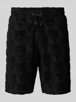 Carlo Colucci Regular Fit Sweatshorts mit Strukturmuster Modell BEACHWEAR