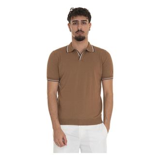Gran Sasso Kurzarm-Poloshirt aus Baumwolle - - Tops - Herren - Braun - 3XL