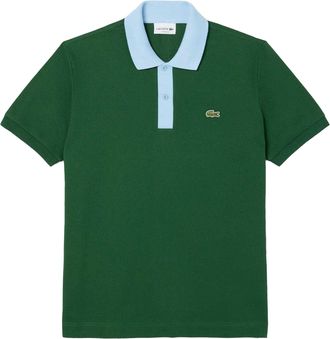 Lacoste Poloshirt f&uuml;r Herren, Kontrastkragen (Gr&uuml;n)