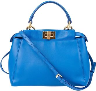 Fendi Crossbody Bags - Fendi Blue Leather Peekaboo Handbag - Gr. unisize - in Blau - für Damen