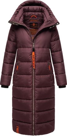 Navahoo Damen Winterjacke langer Winter Mantel Winter Jacke gesteppt warmer Steppmantel B926 [B926-Kristall-Weinrot-Gr.S]