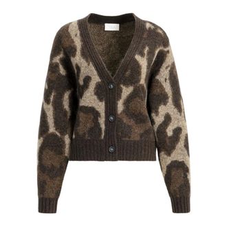 YaYa Yaya - Cardigan en laine tricot&eacute; &agrave; manches chauve-souris - Femme - Pulls - Brun - Taille: 42 FR