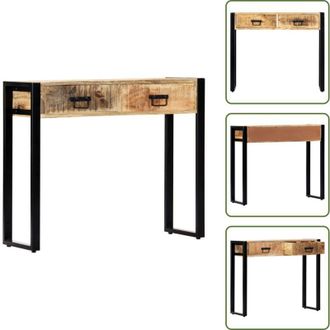 vidaXL Konsolentisch 90 x 30 x 75 cm Massivholz Mango - Mangoholzm&ouml;bel - Wohnzimmerm&ouml;bel - Beistelltisch - Sideboard - Industriel Style