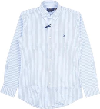 Polo Ralph Lauren Homme, Chemises, Bleu, Taille: XL Chemise &agrave; Manches Longues Ray&eacute;e