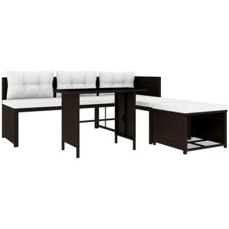 vidaXL Vidaxl - Salon de jardin 4 pcs R&eacute;sine tress&eacute;e Marron