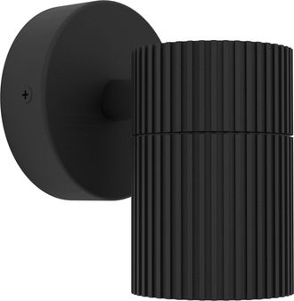 Eglo Wandlampe außen Tomelloso, Außenbeleuchtung Hauswand, Wand Außenlampe mit Downlight, Außenwandleuchte aus Aluminium in Schwarz, GU10 Fassung, IP44