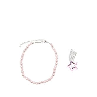 Yvmin Yvmin, Femme, Accessoires, Rose, Taille: ONE Size Collier de perles