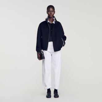 Sandro Blouson mit Ziern&auml;hten