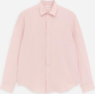 Arket Leinenhemd Mit Normaler Passform -Rosa