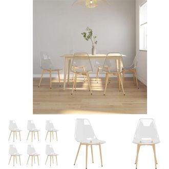 vidaXL Vidaxl - The Living Store Esszimmerst&uuml;hle 6 Stk. Transparent pet - Esszimmerst&uuml;hle - Transparentes Design - pet Kunststoff - Metallgestell - Moderne
