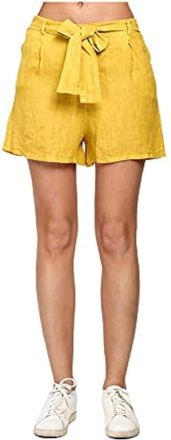 Bonamaison Le Jardin du Lin Damen Shorts, Gelb, 32(FR 34)