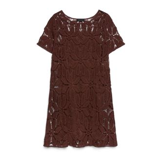 Fiorella Rubino Kurzes H&auml;kelkleid - - Dresses - Damen - Braun - 4XL