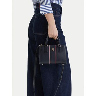 Tommy Hilfiger Handtasche Tommy Hilfiger Th Daily Mini Tote Corp AW0AW18642 Dunkelblau