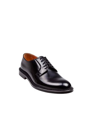 Doucal's Mens Derby Shoes Black Calfskin Lace-Up Flat