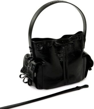 Acne Studios Mini -Multi -Po -Po -Spoches -Tasche in Leder - Schwarz