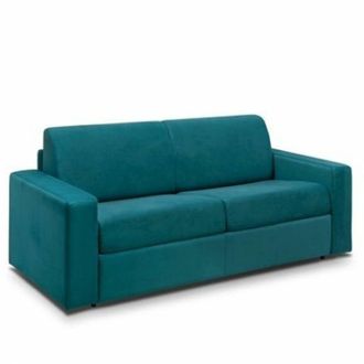 Inside75 Inside75 - Canap&eacute; convertible express midnight amore 140cm matelas 16cm velours bleu paon