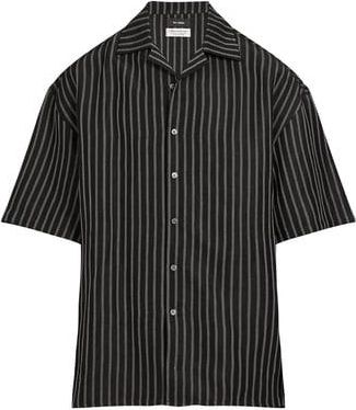 Willy Chavarria Chemise oversize Camp en coton m&eacute;lang&eacute;