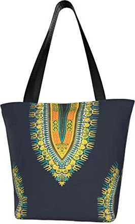 AOOEDM Africain Dashiki Tribal r&eacute;utilisable sac d&eacute;picerie sac &agrave; provisions d&eacute;contract&eacute; sac &agrave; bandouli&egrave;re sac &agrave; main pour hommes femmes ECO march&eacute; sac plage s