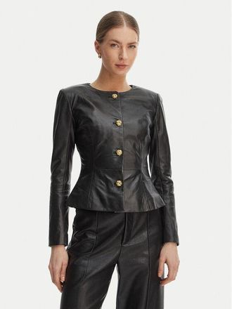 Guess Lederjacke G6GL02 L0083 Schwarz Regular Fit