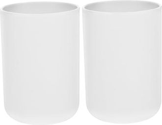 Valiclud Gobelet Brosse &Agrave; Dent Polyvalent pour Enfant Et Adulte Tasse &Agrave; Rincer Blanc Pur pour Salle De Bain Design Compact 4X2.8 Pouces