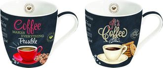 Easy Life Kaffee Tassen 2er Set - italienisches Design - perfekte Geschenkidee - ideal f&uuml;r Kaffeeliebhaber