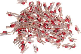 BESPORTBLE 100 St&uuml;ck Holz Foto Papier Stift Stift Holz Marienk&auml;fer Handwerk Papier Handwerk Clips Bild Halter Clips W&auml;scheklammern f&uuml;r Foto Display H&auml;ngen Home P