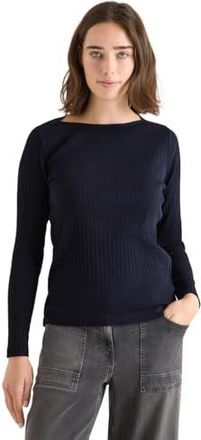 Cecil 3228657 T-Shirt à Structure côtelée, Urban Dark Blue, XXL Femmes