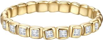 Glanzst&uuml;cke M&uuml;nchen Ring - Sterling Silber Ring Zirkonia - Gr. 48 - in Gold - f&uuml;r Damen