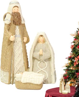 Generic Statue der Heiligen Familie, Figuren der Heiligen Familie, B&uuml;hnenskulptur der Geburt der Heiligen Familie, Figur der Krippe, 15 cm, Weihnachtsszene f&uuml;