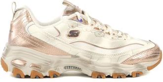 Skechers Femme DLites Vintage Vision Basket, Natural Leather/Multi Trim, 38.5 EU
