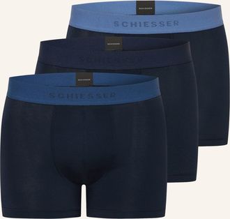 Schiesser 3er-Pack Boxershorts Organic Cotton blau