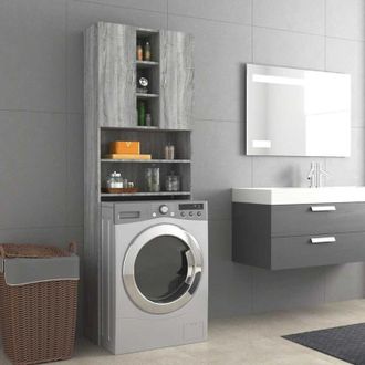 vidaXL Vidaxl - Meuble pour machine &agrave; laver Sonoma gris 64x25,5x190 cm