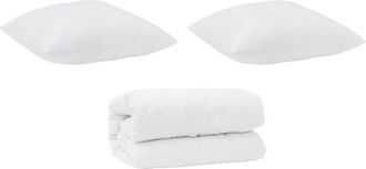 vidaXL Bettdecken Set 3 pcs Weiß Mikrofaser und Daunenfedern vidaXL