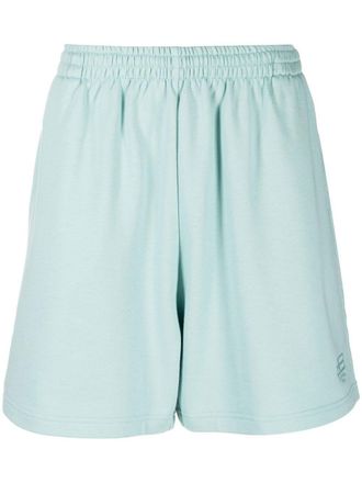 Balenciaga Joggingshorts mit Logo-Stickerei - Blau