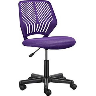 Yaheetech Chaise de Bureau, Chaise dOrdinateur, Fauteuil Bureau Ergonomique, Pivotant, Fonction Réglage, Siège 46,5 × 45,5 x 8cm, Moderne, Charge de 136kg Viole